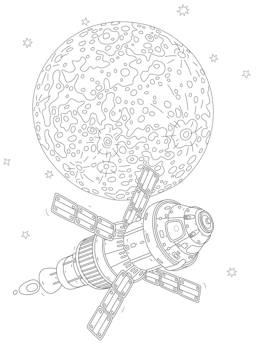 Premium Vector | Scientific spacecraft with solar panels flying in ... Premium Vector | Scientific spacecraft with solar panels flying in ...