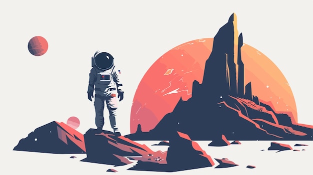 Scifi Astronaut Exploring Alien Landscape | Premium AI-generated vector Scifi Astronaut Exploring Alien Landscape | Premium AI-generated vector