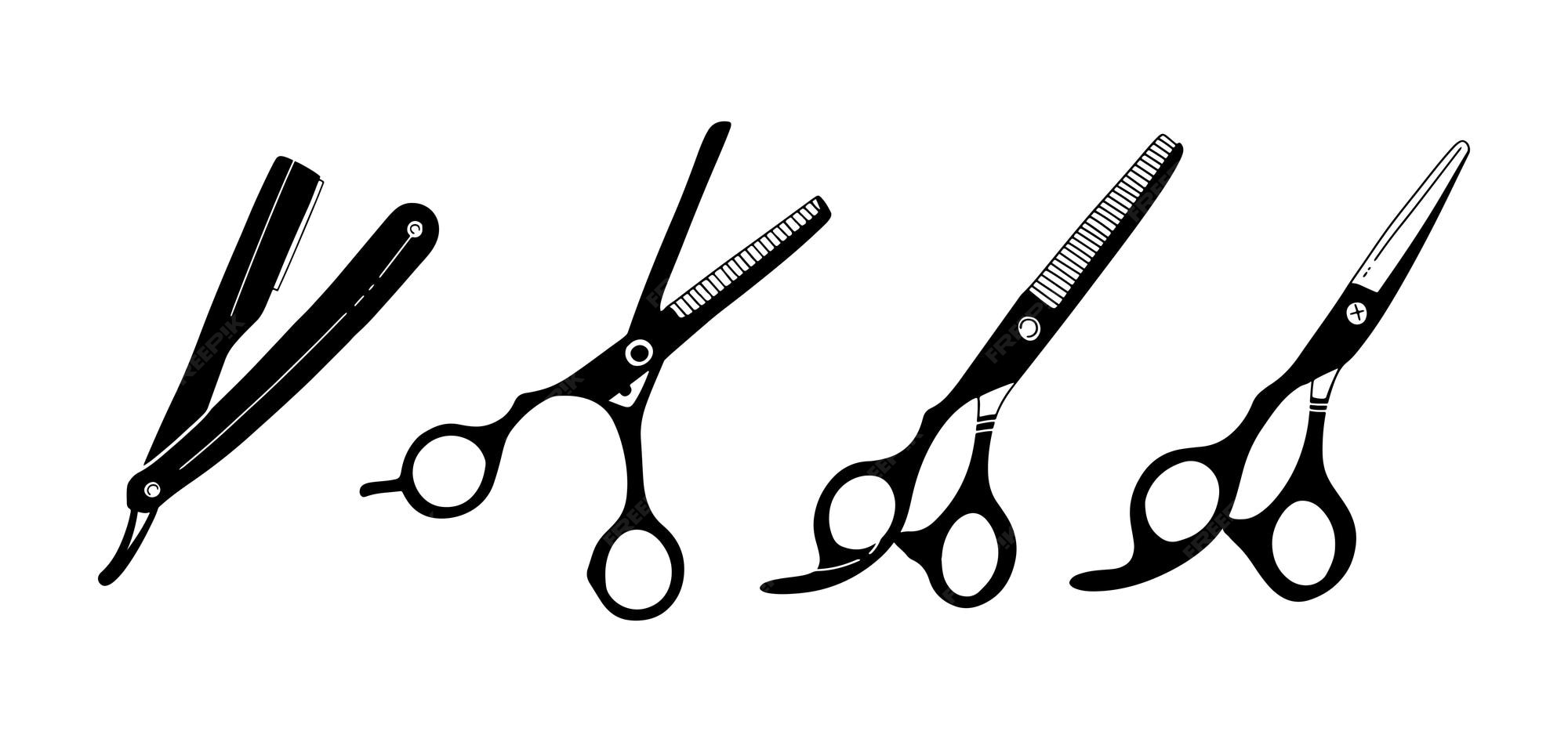 Premium Vector | Scissors and barber tools sketch Premium Vector | Scissors and barber tools sketch