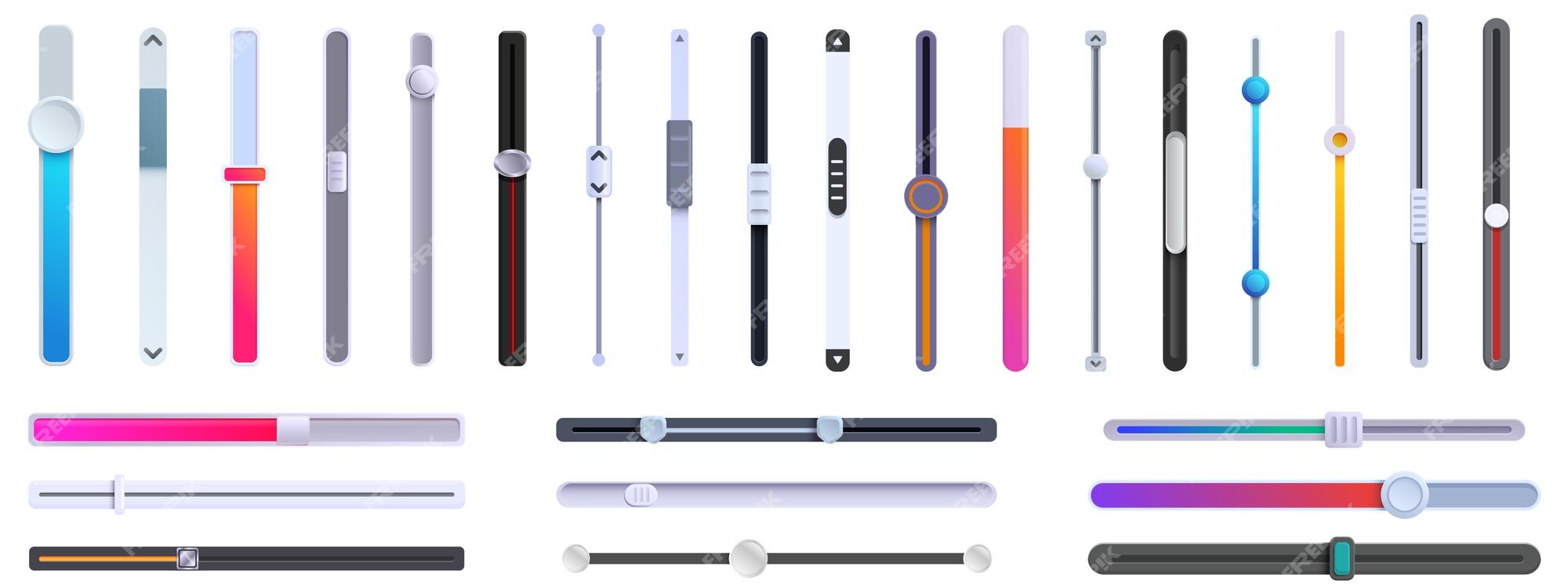 Premium Vector | Scrollbar icons set Collection of vertical and ... Premium Vector | Scrollbar icons set Collection of vertical and ...