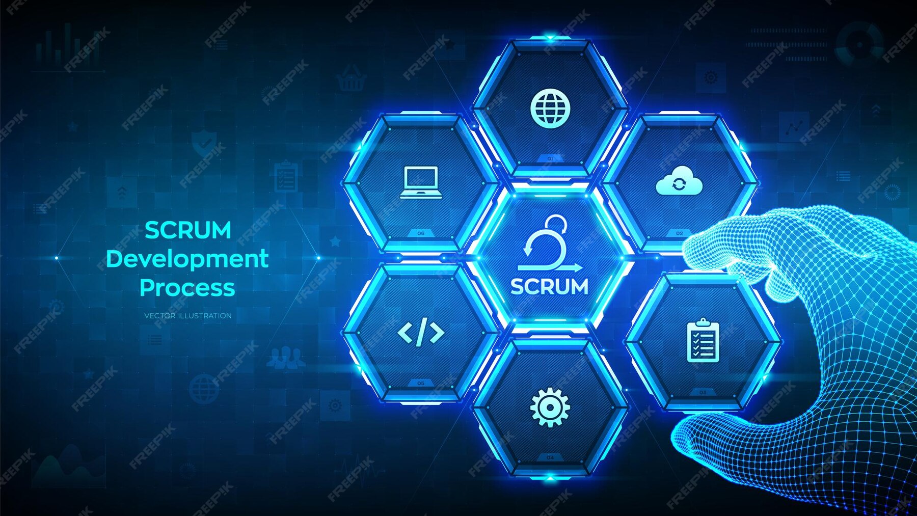 Premium Vector | SCRUM Agile development methodology process Iterative ...