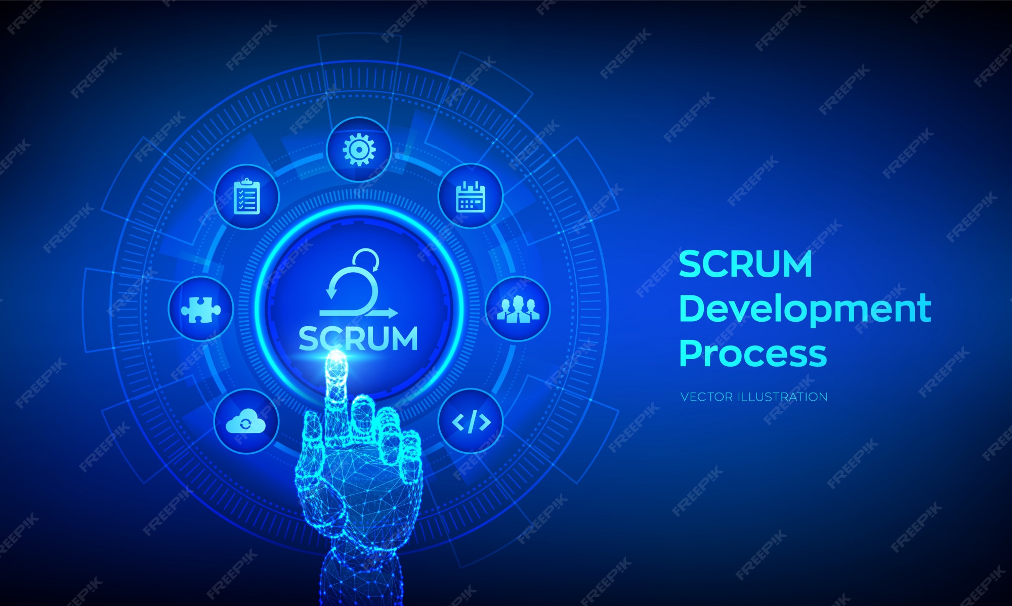 Premium Vector Scrum Agile Development Methodology Process