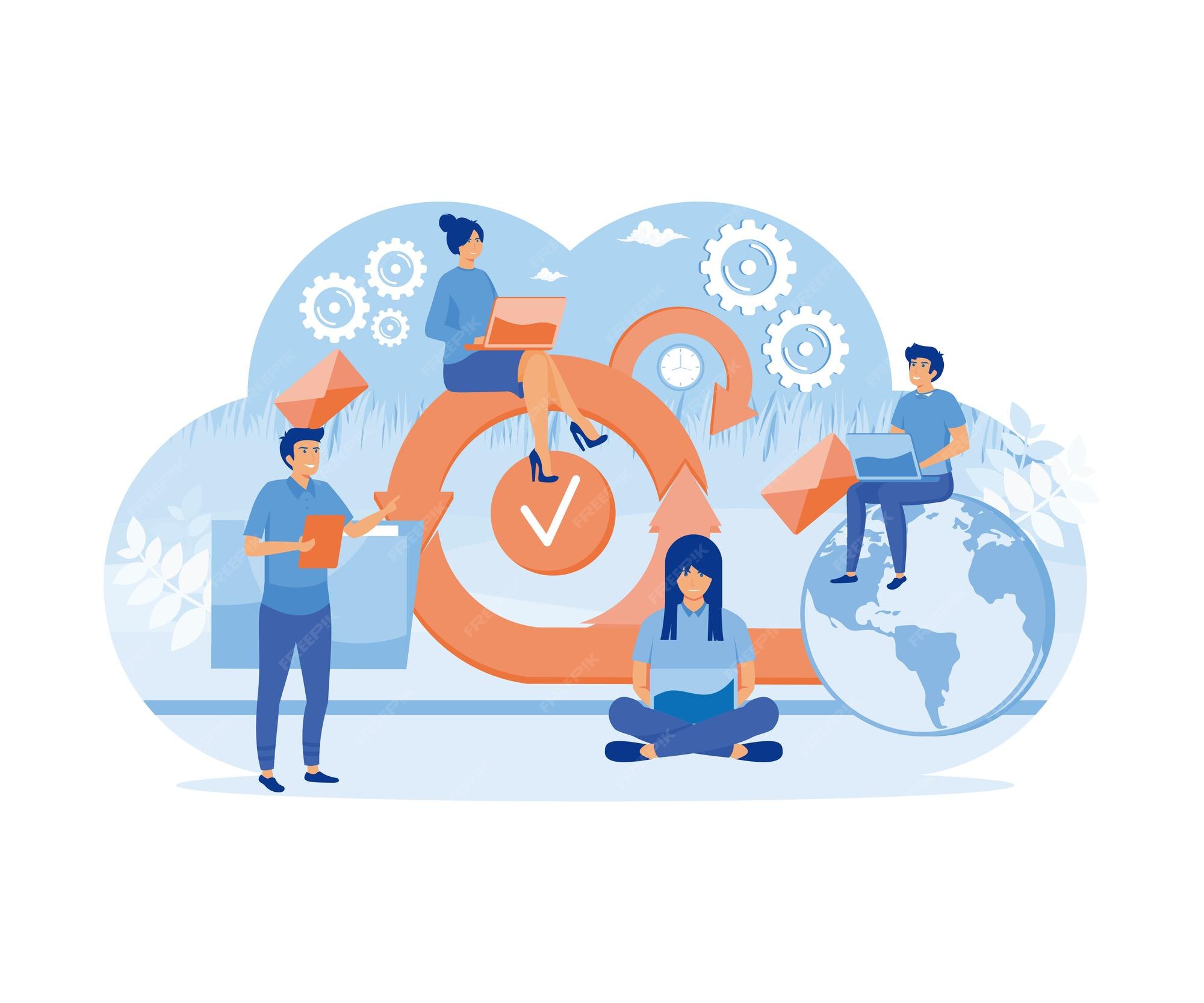 Premium Vector Scrum Framework Concept Scrum Process Diagram As Agile Software Development