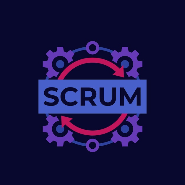 Premium Vector | Scrum process development methodology vector icon on dark Premium Vector | Scrum process development methodology vector icon on dark