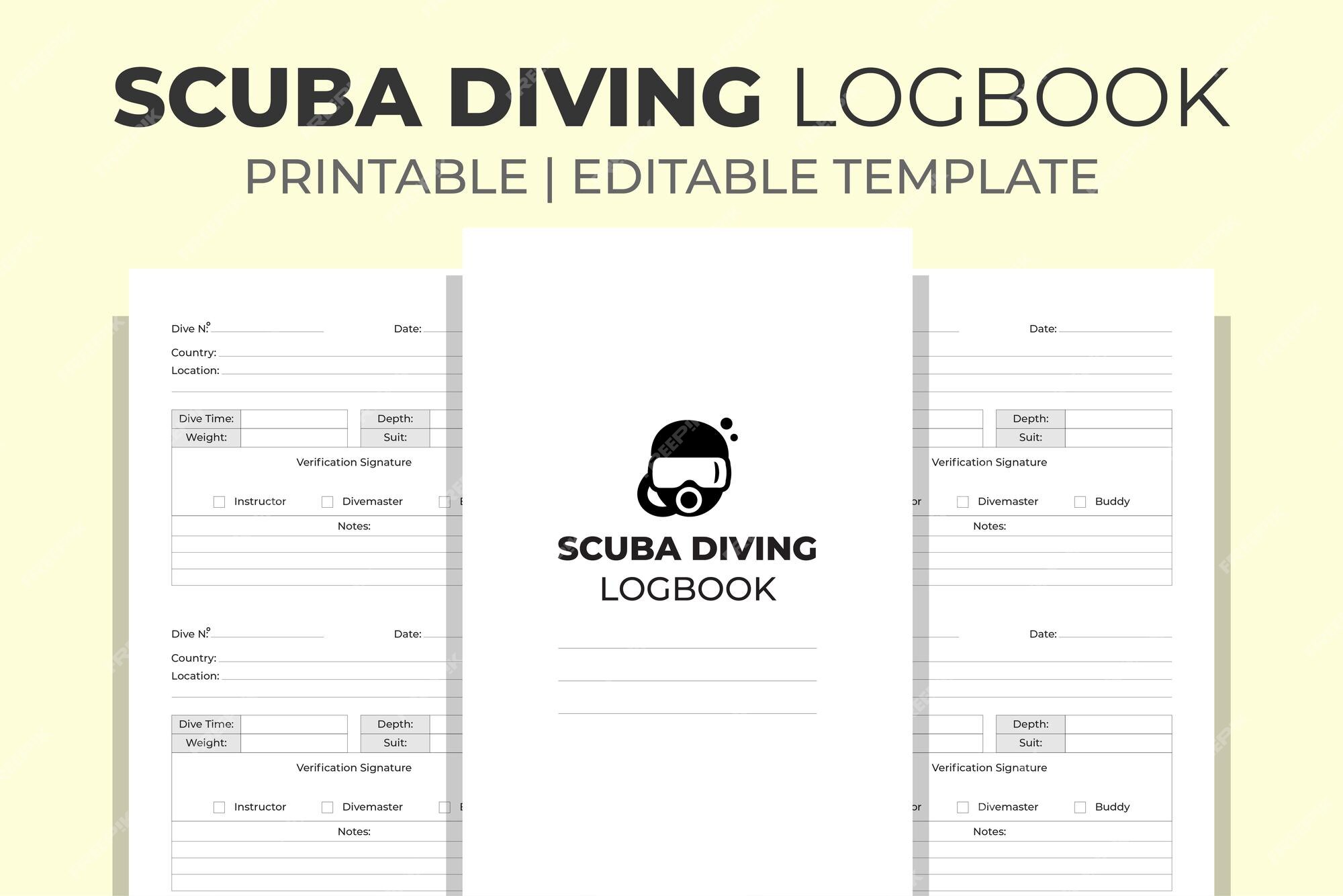 Premium Vector | Scuba diving logbook kdp interior Premium Vector | Scuba diving logbook kdp interior
