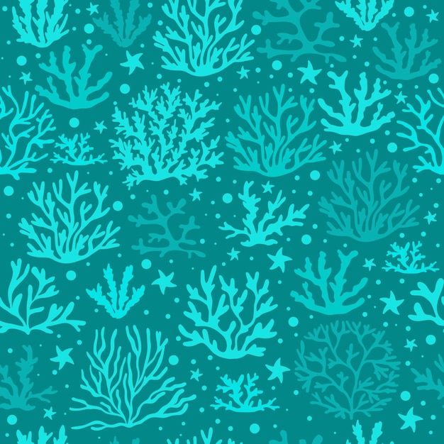Premium Vector | Sea coral colour seamless vector pattern Premium Vector | Sea coral colour seamless vector pattern