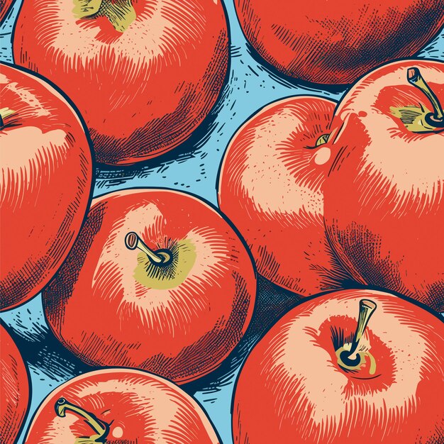 Premium Vector | Seamless Colorful Apples Pattern Premium Vector | Seamless Colorful Apples Pattern