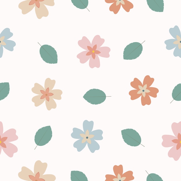 Premium Vector | Seamless cute pastel hand drawn floral pattern background Premium Vector | Seamless cute pastel hand drawn floral pattern background