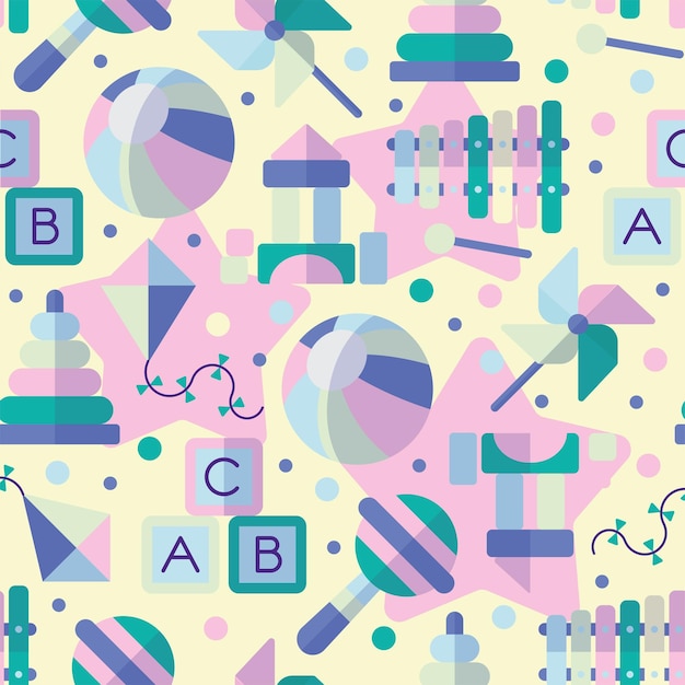 Premium Vector Seamless Pattern Background With Toy Icons Vector