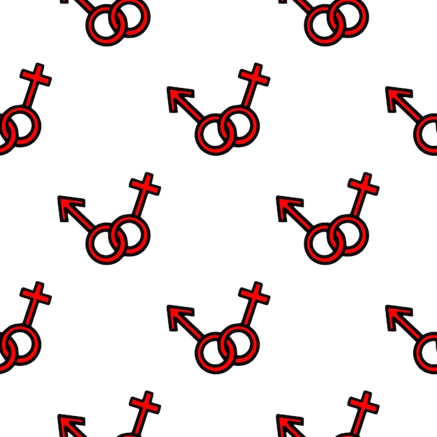 Premium Vector Seamless Pattern Of Female And Male Gender Symbols