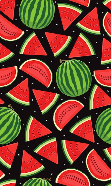 Premium Vector | Seamless pattern watermelons Premium Vector | Seamless pattern watermelons