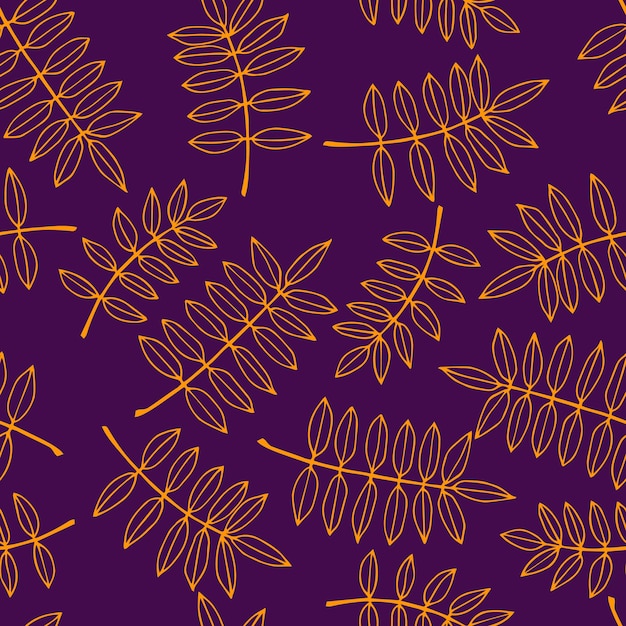 Premium Vector Seamless Pattern With Autumn Leaves Hand Drawn Vector