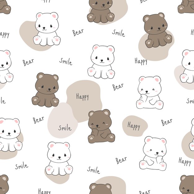 Premium Vector Cute Rabbit Bunny Head Cartoon Doodle Seamless Pattern