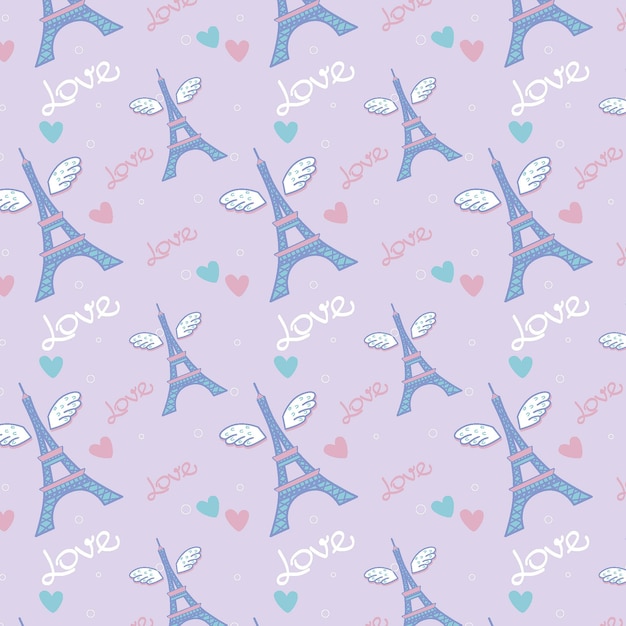 Premium Vector | Seamless pattern with eiffel tower Premium Vector | Seamless pattern with eiffel tower