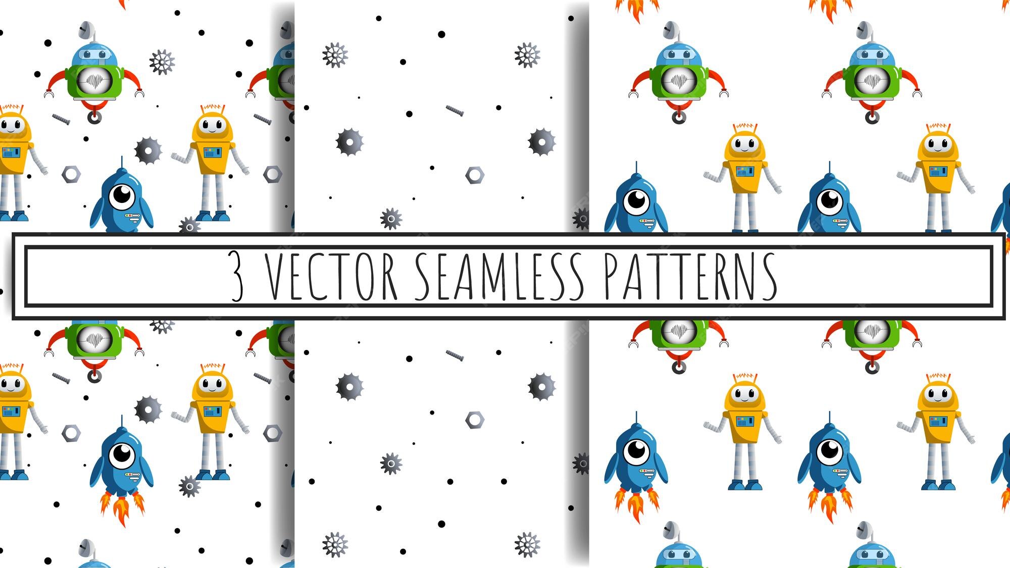 Premium Vector | Seamless pattern with robots pattern with robots robot pattern vector robots ...