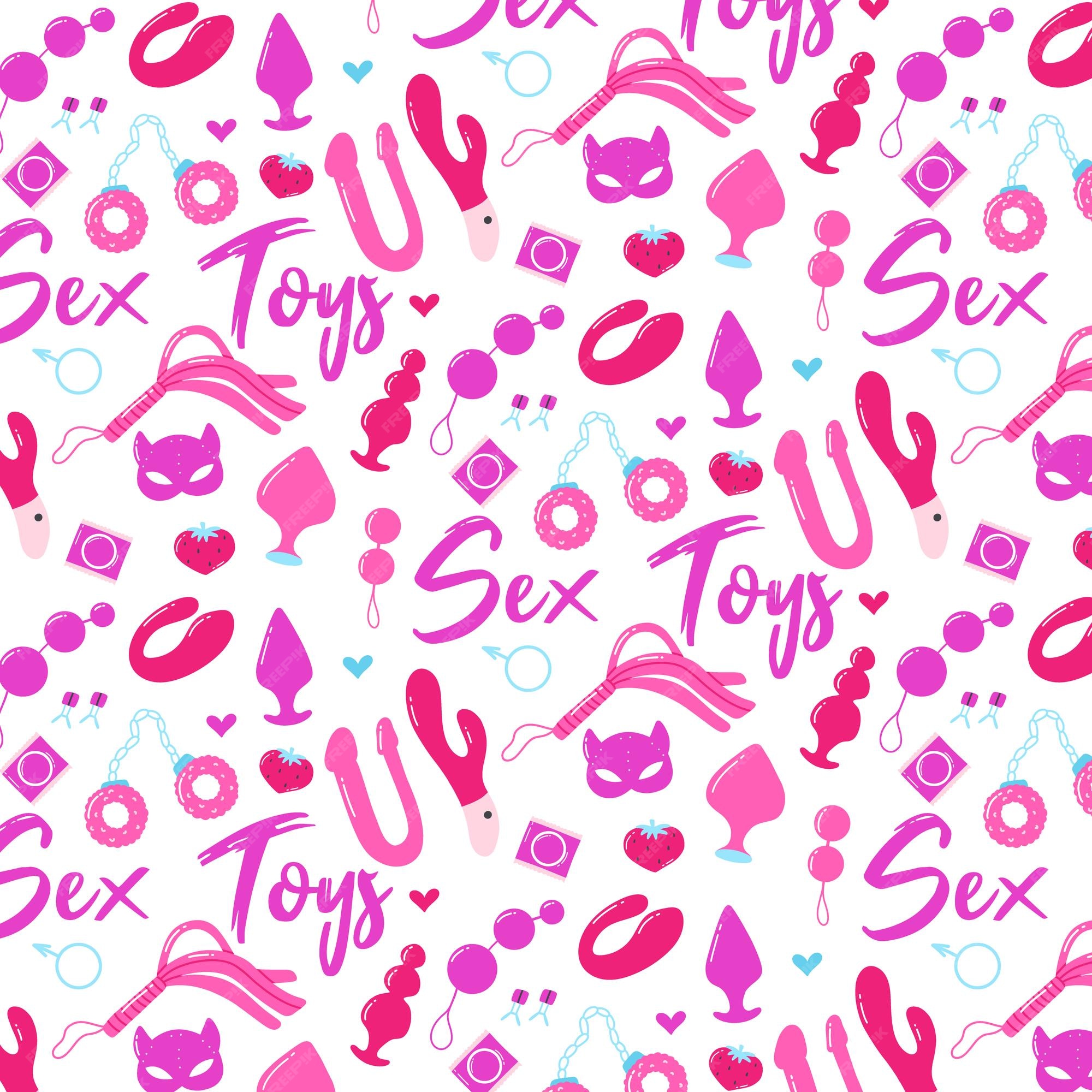 Premium Vector Seamless Pattern With Sex Toys Print For Sex Shop Pattern With Sex Toys Vector