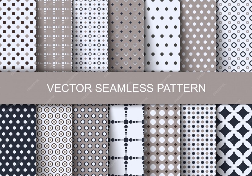 Premium Vector | Seamless patterns polka dots set. Premium Vector | Seamless patterns polka dots set.