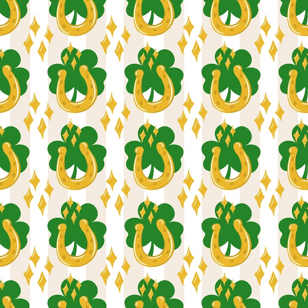 Premium Vector Seamless St Patricks Day Pattern Of Irish Symbols