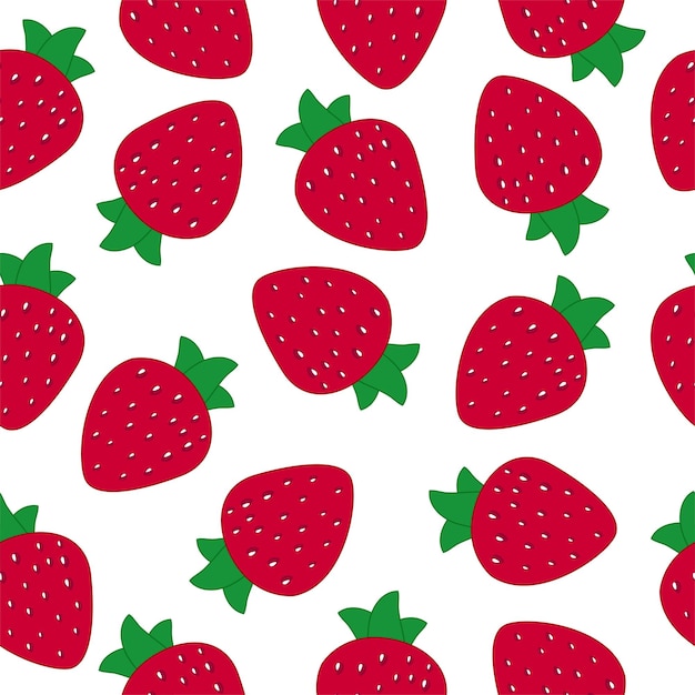 Premium Vector | Seamless strawberry pattern red strawberries ... Premium Vector | Seamless strawberry pattern red strawberries ...