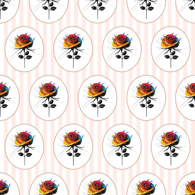 Premium Vector | Seamless vector flower pattern on the background vector Premium Vector | Seamless vector flower pattern on the background vector