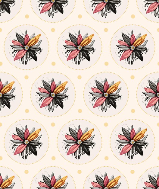 Premium Vector | Seamless vector flower pattern on the background vector Premium Vector | Seamless vector flower pattern on the background vector