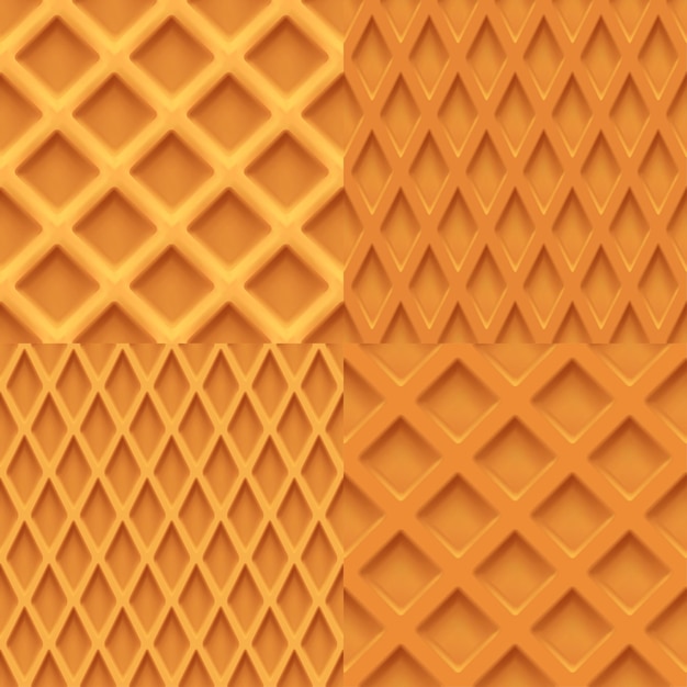 Premium Vector A Seamless Waffle Texture Backdrop In Set