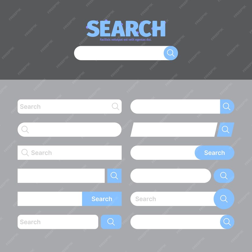Premium Vector | Search bar website ui elements rectangle input text boxes with cursor web ...