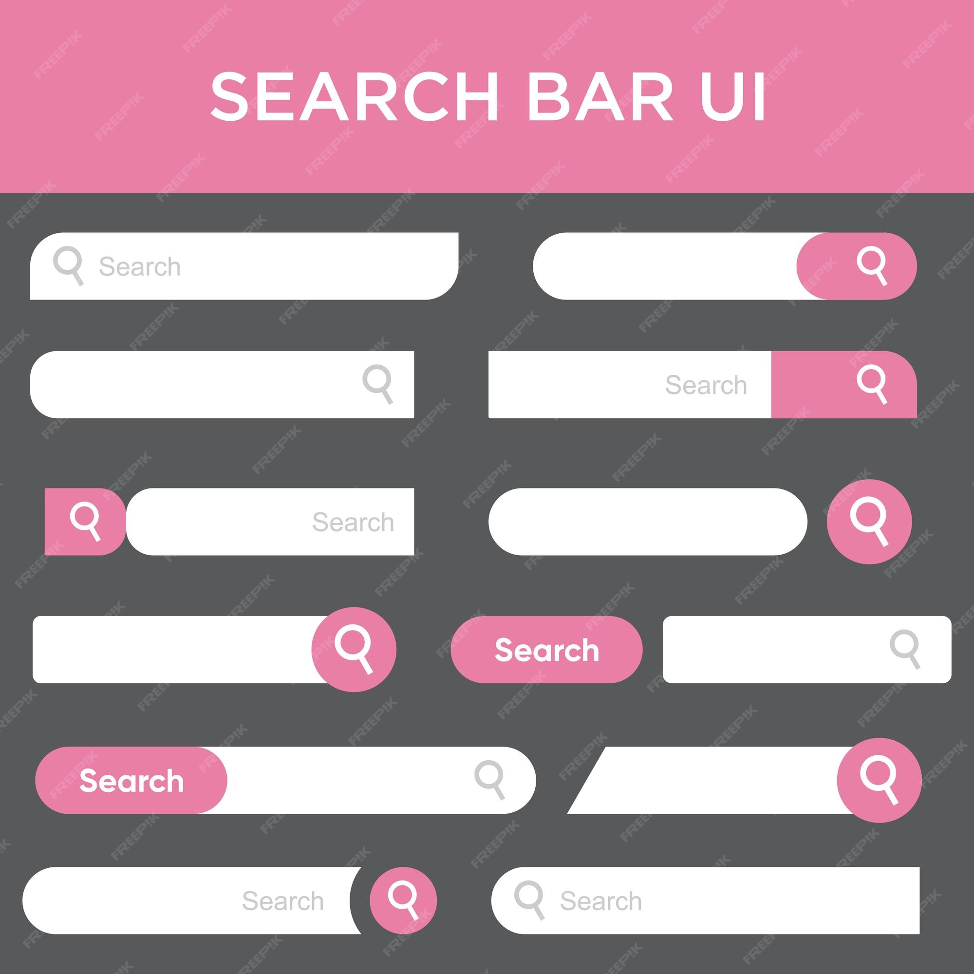 Premium Vector | Search bar website ui elements vector with input text boxes with cursor web ...