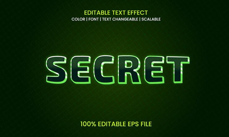 Premium Vector Secret Text Effect Editable Text Design