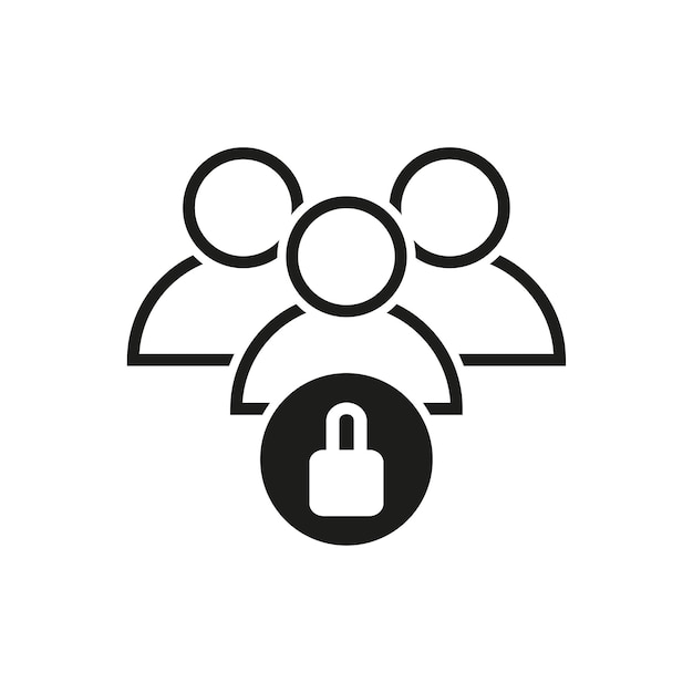 Premium Vector | Secure teamwork concept job lock icon customer group ... Premium Vector | Secure teamwork concept job lock icon customer group ...