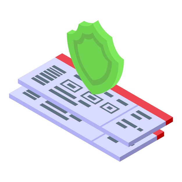 Premium Vector | Secured airplane ticket icon isometric vector sanitary ... Premium Vector | Secured airplane ticket icon isometric vector sanitary ...
