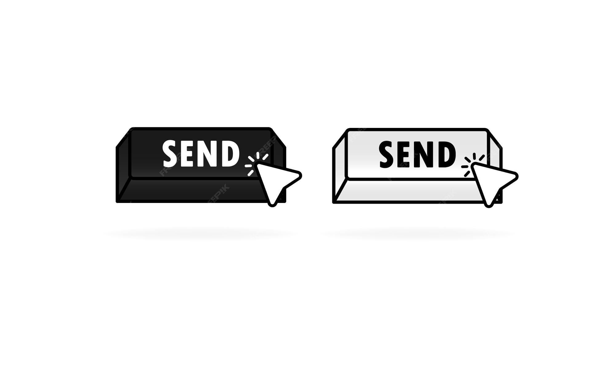 Premium Vector | Send button icon set with cursor, pointer. vector ...