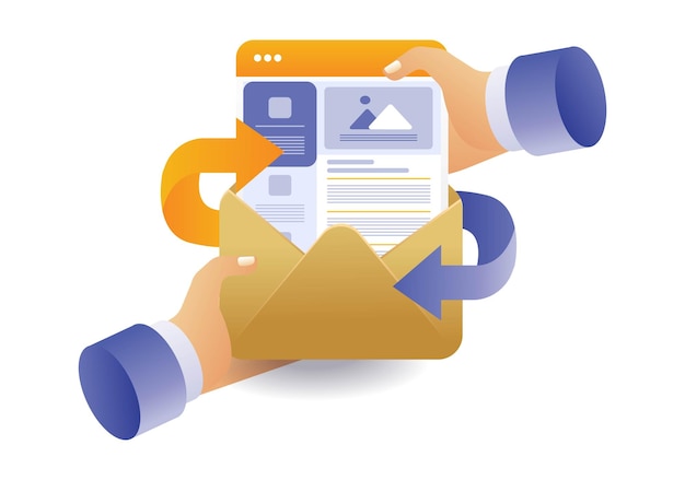 Premium Vector | Send and receive email delivery data Premium Vector | Send and receive email delivery data