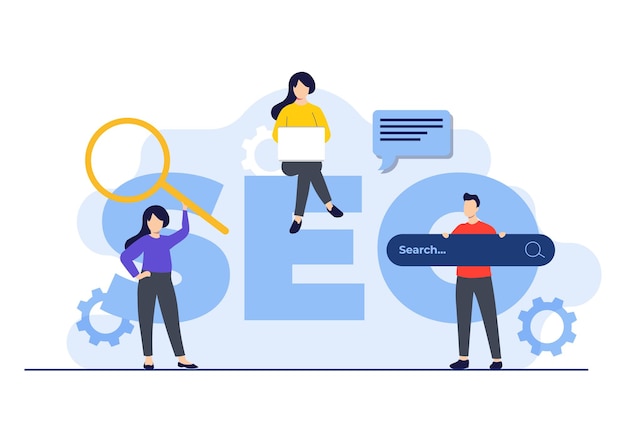 Premium Vector | SEO optimization Search engine optimization Premium Vector | SEO optimization Search engine optimization