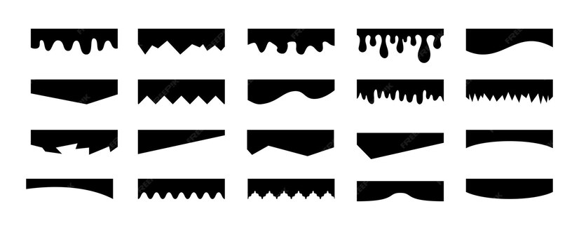 Premium Vector Separators Shapes For Website Presentation Set Curve Lines Wave Drops And