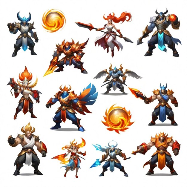 A Series Of Characters Including The Characters From The Game Premium Ai Generated Vector