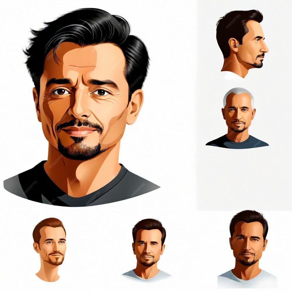 A series of photos of a man with a beard and mustache | Premium AI ... A series of photos of a man with a beard and mustache | Premium AI ...