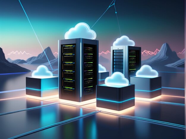 Premium Vector Server Computing And Data Center With Cloud Storage 3d