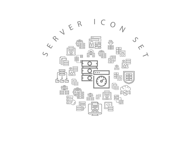 Premium Vector | Server icon set design Premium Vector | Server icon set design