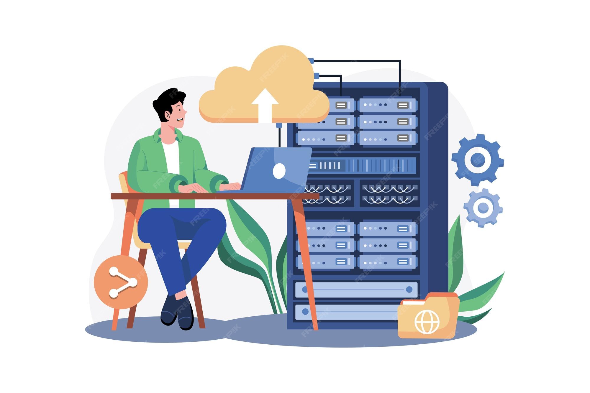 Premium Vector | Server maintenance illustration concept Premium Vector | Server maintenance illustration concept