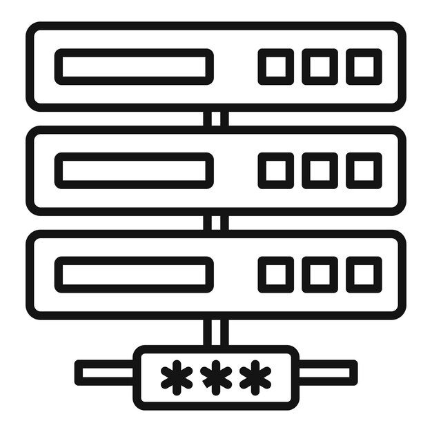 Premium Vector | Server network authentication icon Outline Server ... Premium Vector | Server network authentication icon Outline Server ...
