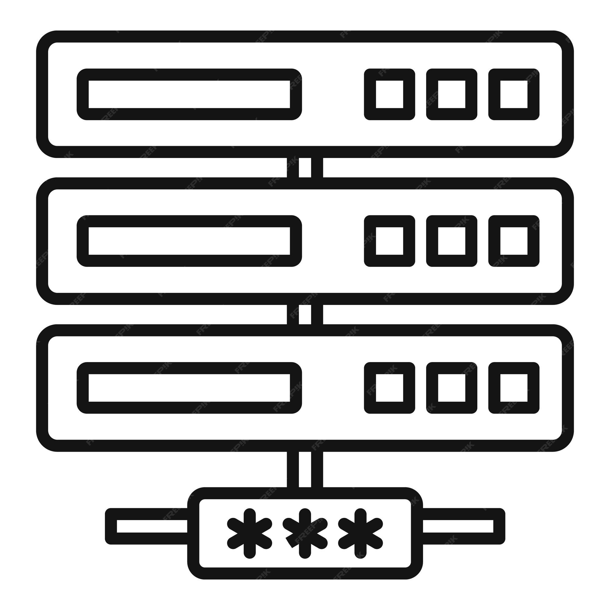 Premium Vector Server Network Authentication Icon Outline Server Network Authentication Vector