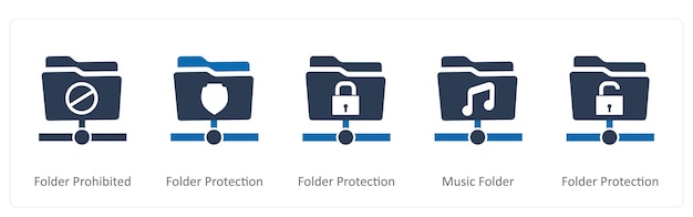 Premium Vector | A set of 5 Document icons as folder prohibited folder ... Premium Vector | A set of 5 Document icons as folder prohibited folder ...