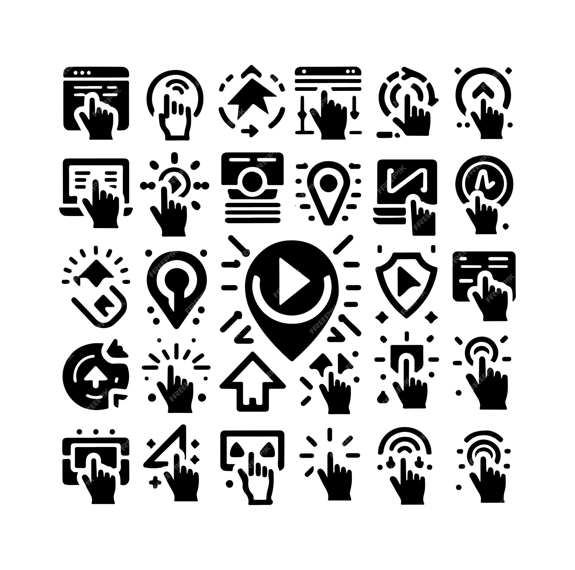 Set of arrow web cursors Set computer pointer click icon clicking ... Set of arrow web cursors Set computer pointer click icon clicking ...