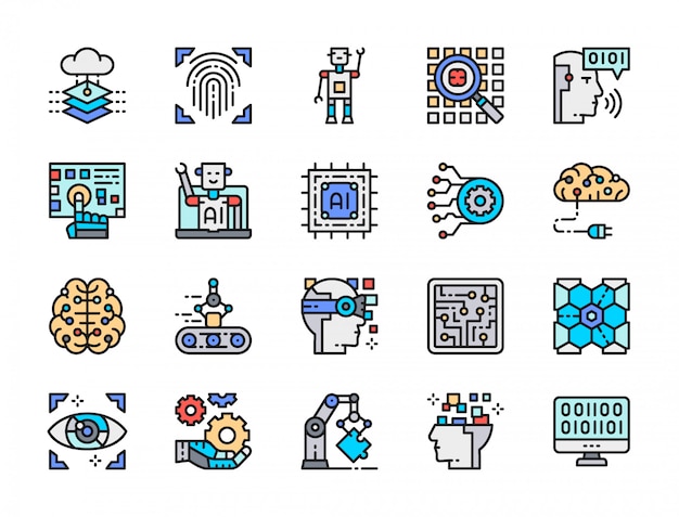 Premium Vector | Set of Artificial Intelligence Color Line Icons ... Premium Vector | Set of Artificial Intelligence Color Line Icons ...
