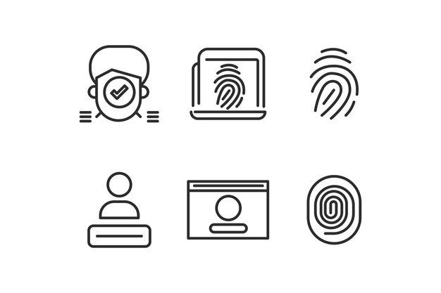 Premium Vector | Set of authentication Related Vector Line Icons Premium Vector | Set of authentication Related Vector Line Icons