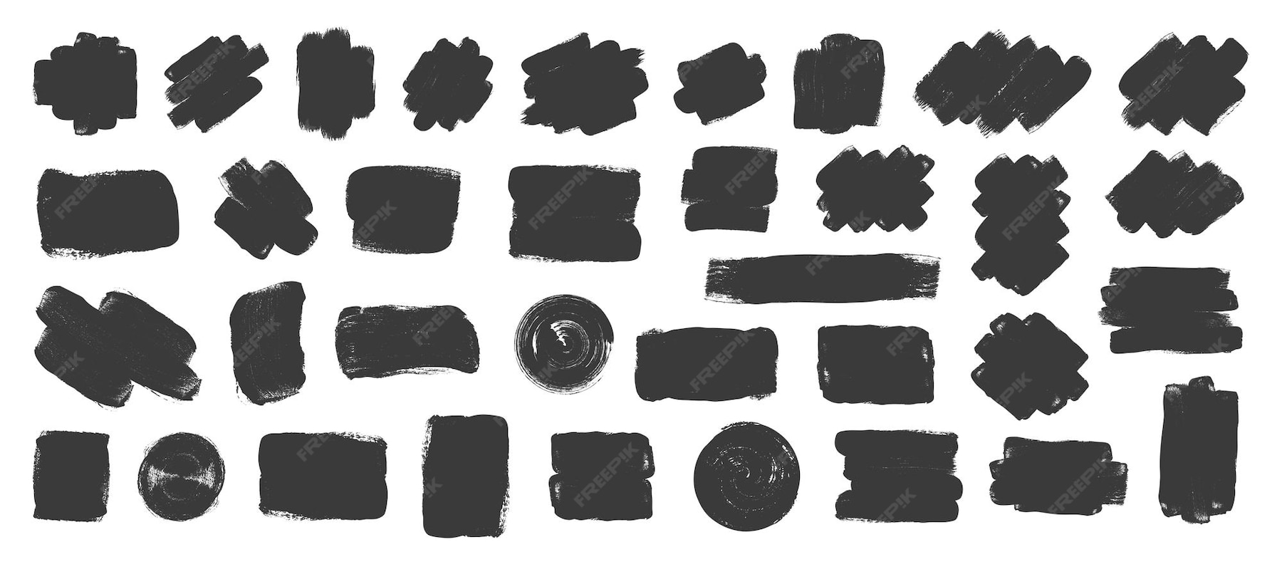 Premium Vector | Set of black brush splash or blobs. brushes blobs, grungy, splash. vector ...