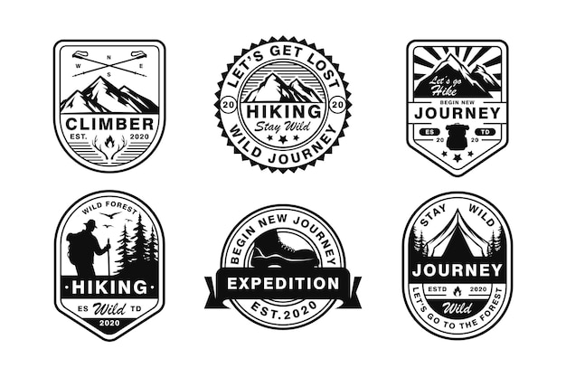 Premium Vector | Set of camping and outdoor logo Premium Vector | Set of camping and outdoor logo