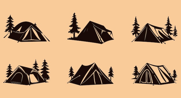 Premium Vector | Set of camping tent vector graphics pack Premium Vector | Set of camping tent vector graphics pack