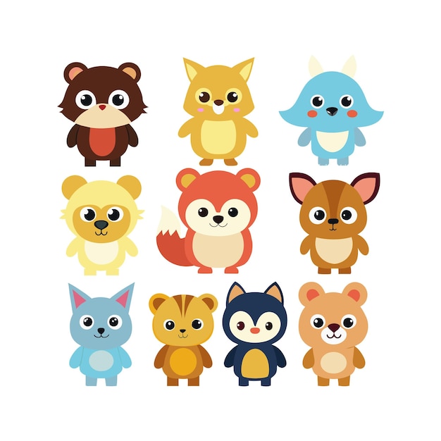 Premium Vector | Set of cartoon animals for babys Premium Vector | Set of cartoon animals for babys